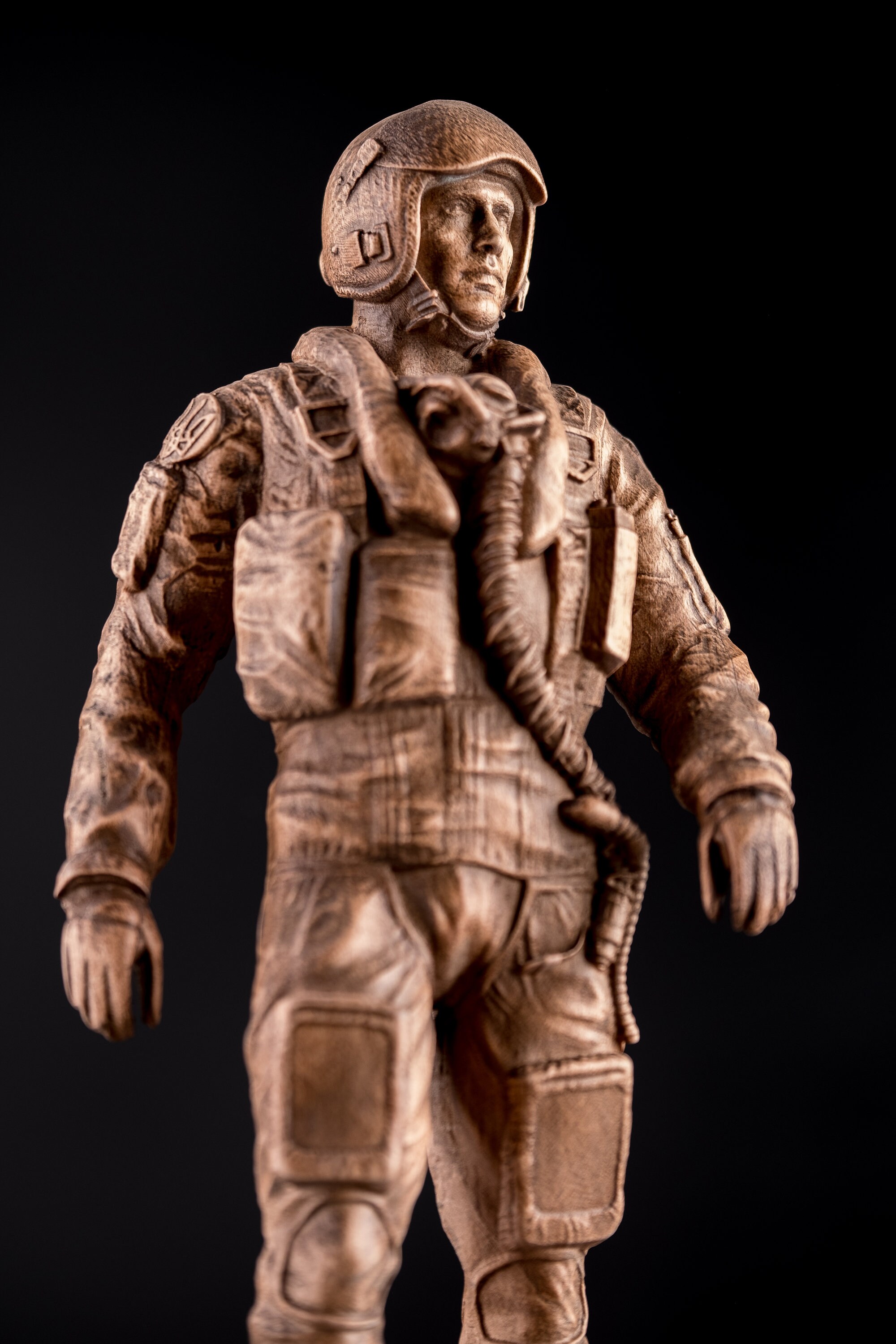 Hand Carved Wood Sculpture Pilot for Table Decor Handcrafted - Etsy