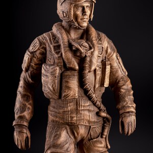 Hand Carved Wood Sculpture Pilot for Table Decor Handcrafted - Etsy