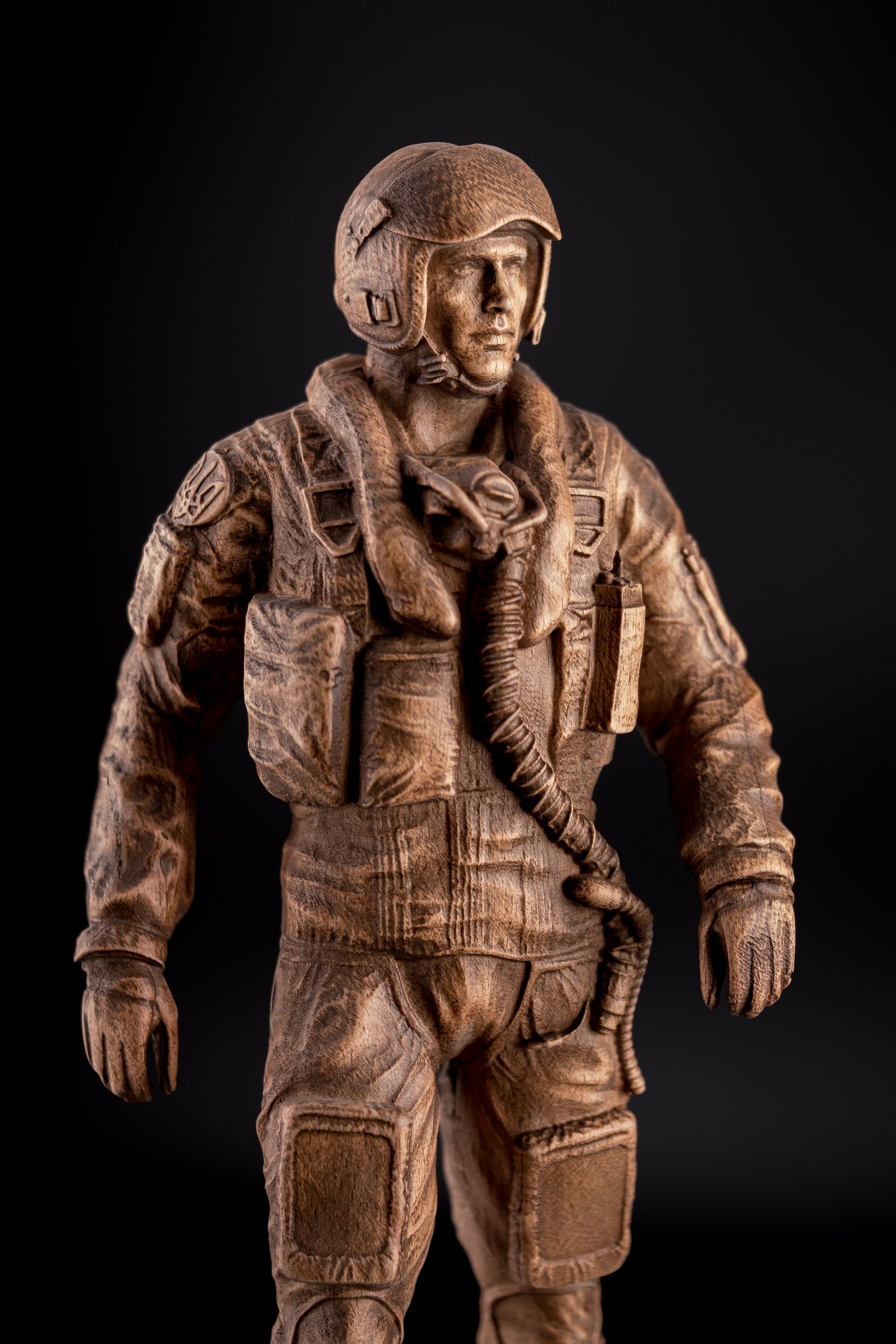 Hand Carved Wood Sculpture Pilot for Table Decor Handcrafted - Etsy