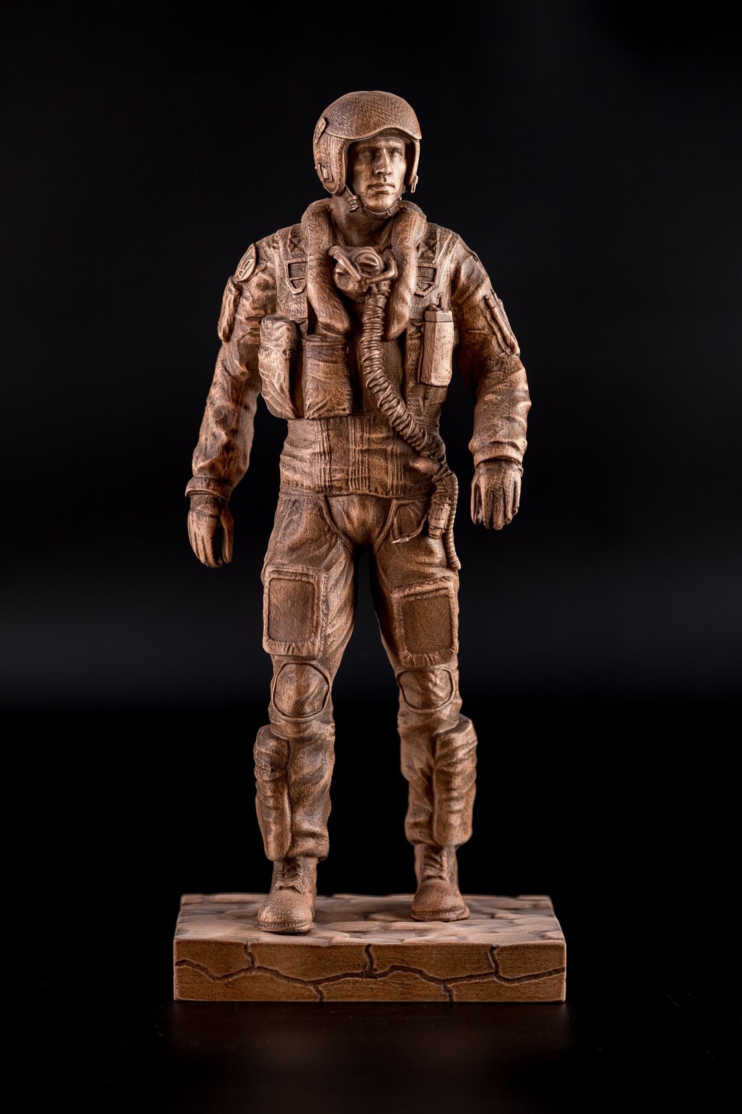 Hand Carved Wood Sculpture Pilot for Table Decor Handcrafted - Etsy