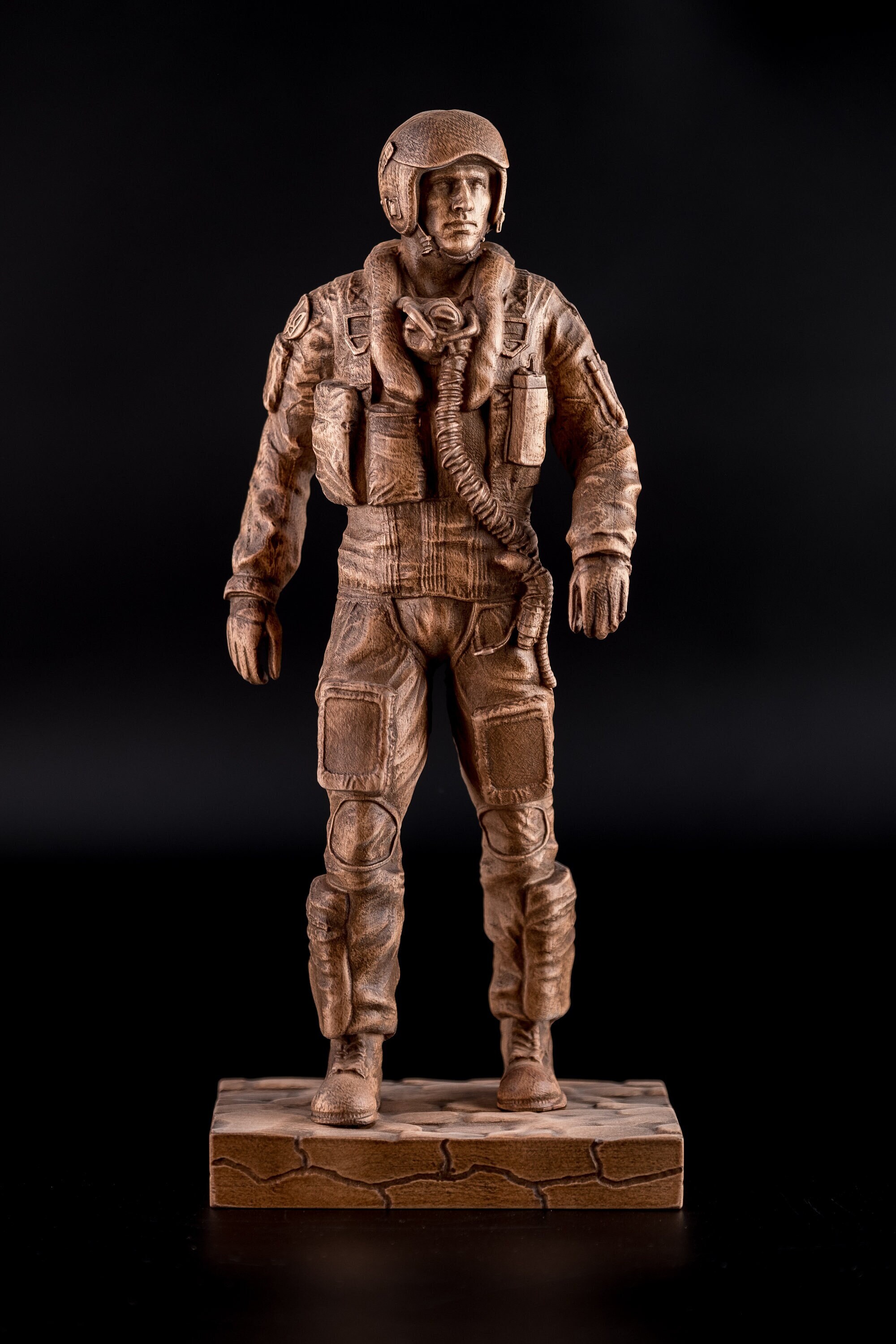 Hand Carved Wood Sculpture Pilot for Table Decor Handcrafted - Etsy