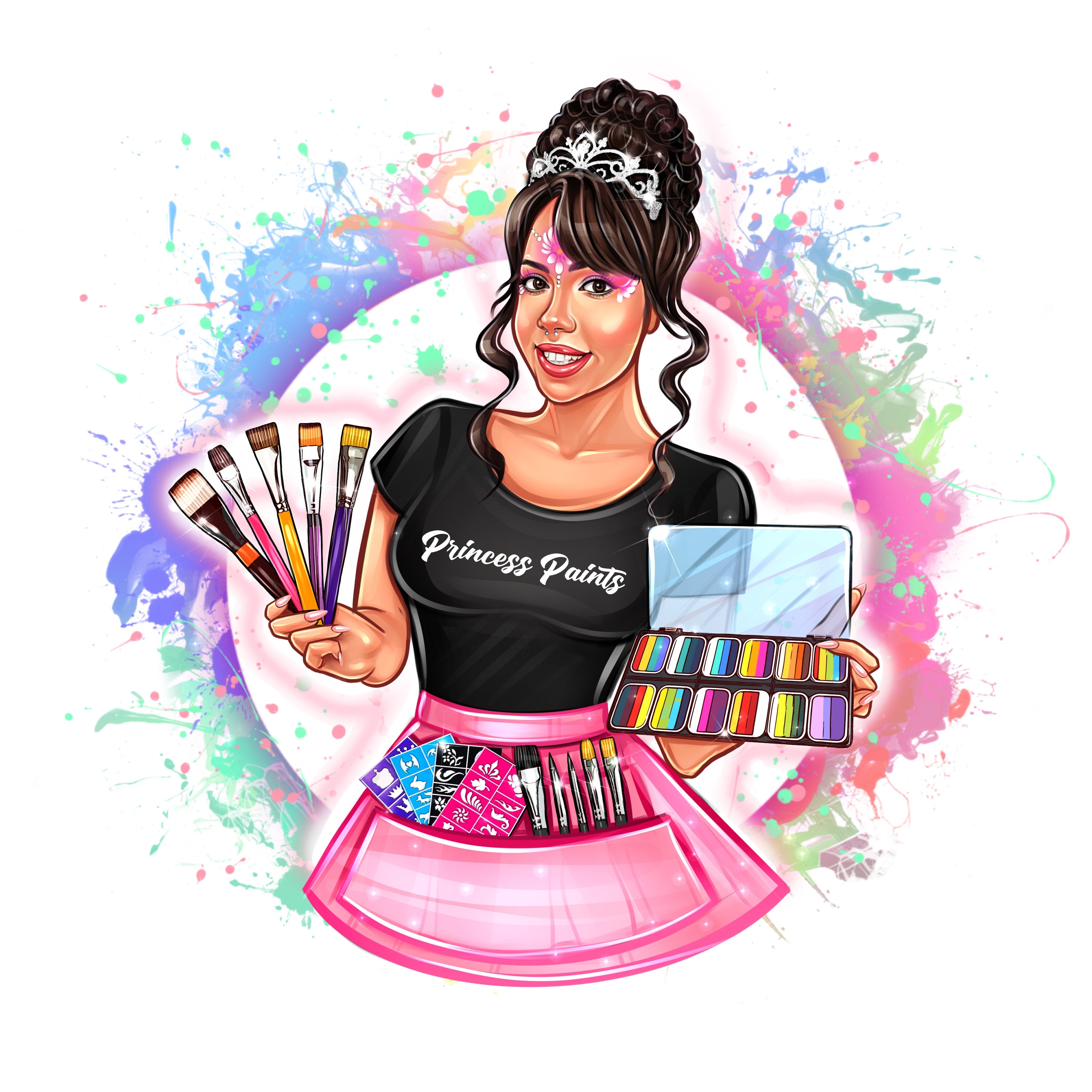 Face Painter Logo Design, Face Painting Logo, Personalized Cartoon Logo ...