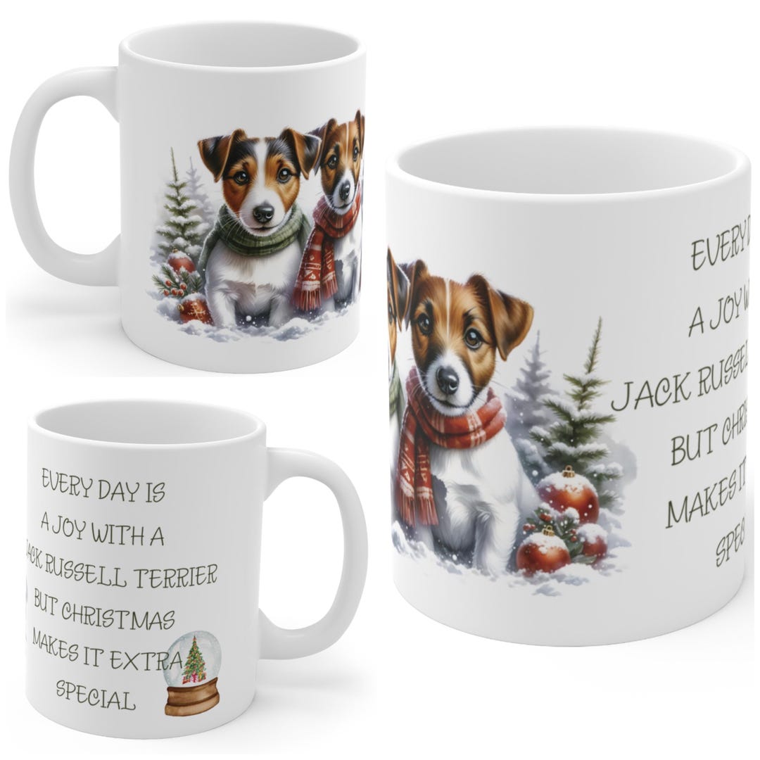 11oz Ceramic Jack Russell Terrier Christmas Mug, Jack Russell Mug, Jack ...