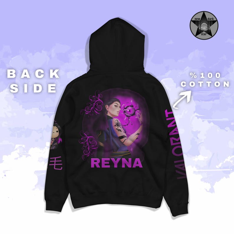 Unisex Oversize Valorant Reyna Black Hoodie - Etsy