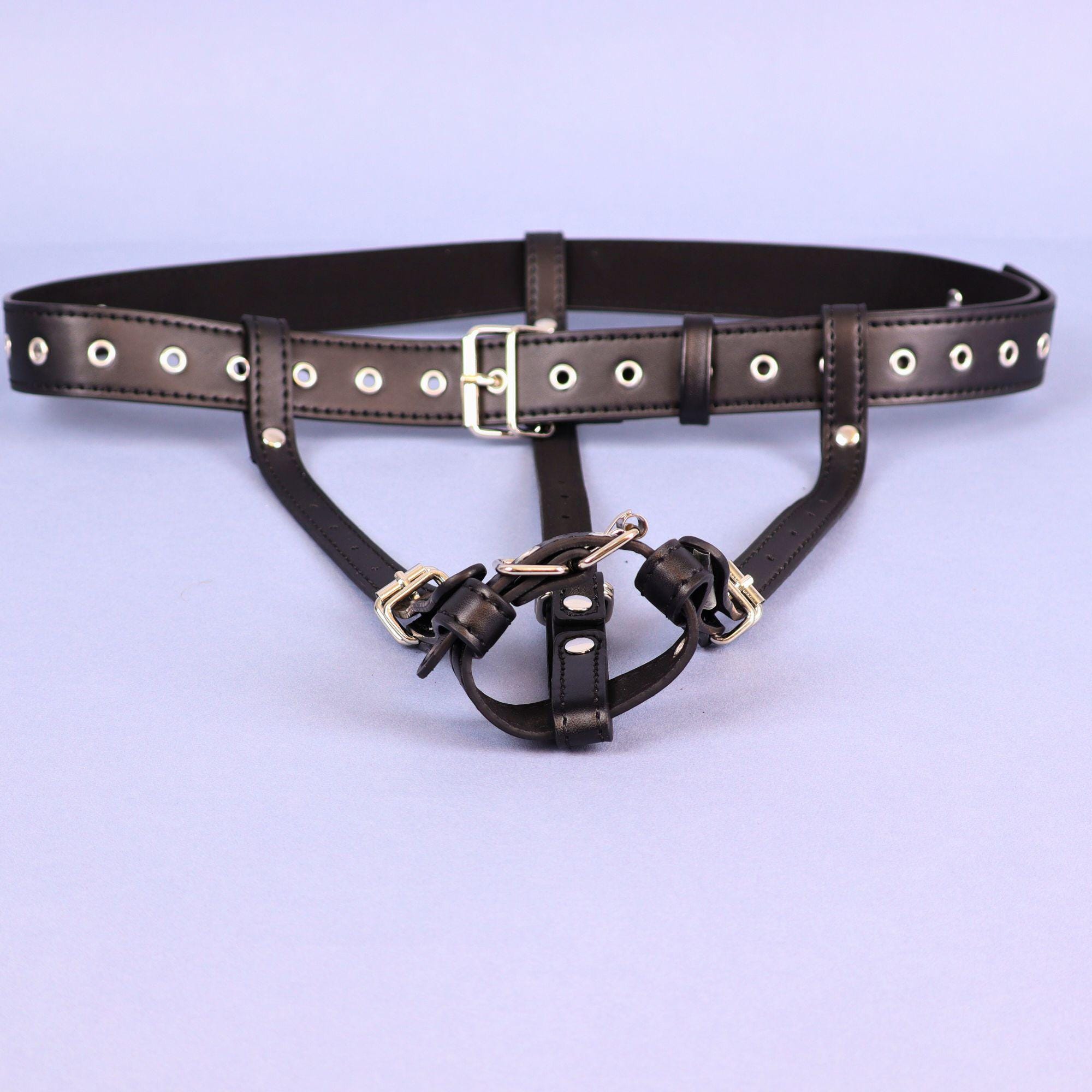 Forced Orgasm Harness Massage Stick Belt Female Masturbator Harnesses