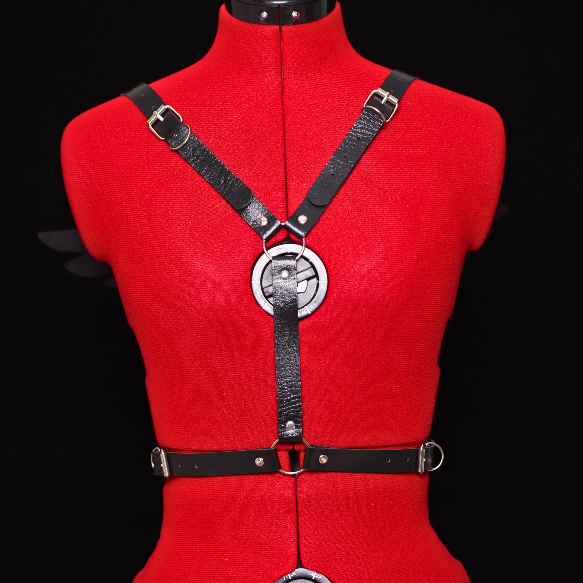 Red Angel Wings Leather Chest Harness Winged Bra Top Angel Cage Bra ...