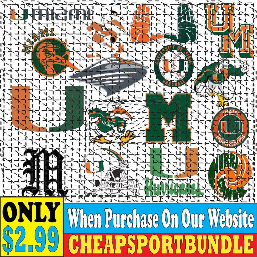 Miami Hurricanes Svg N C A A SVG Miami SVG Miami Football - Etsy