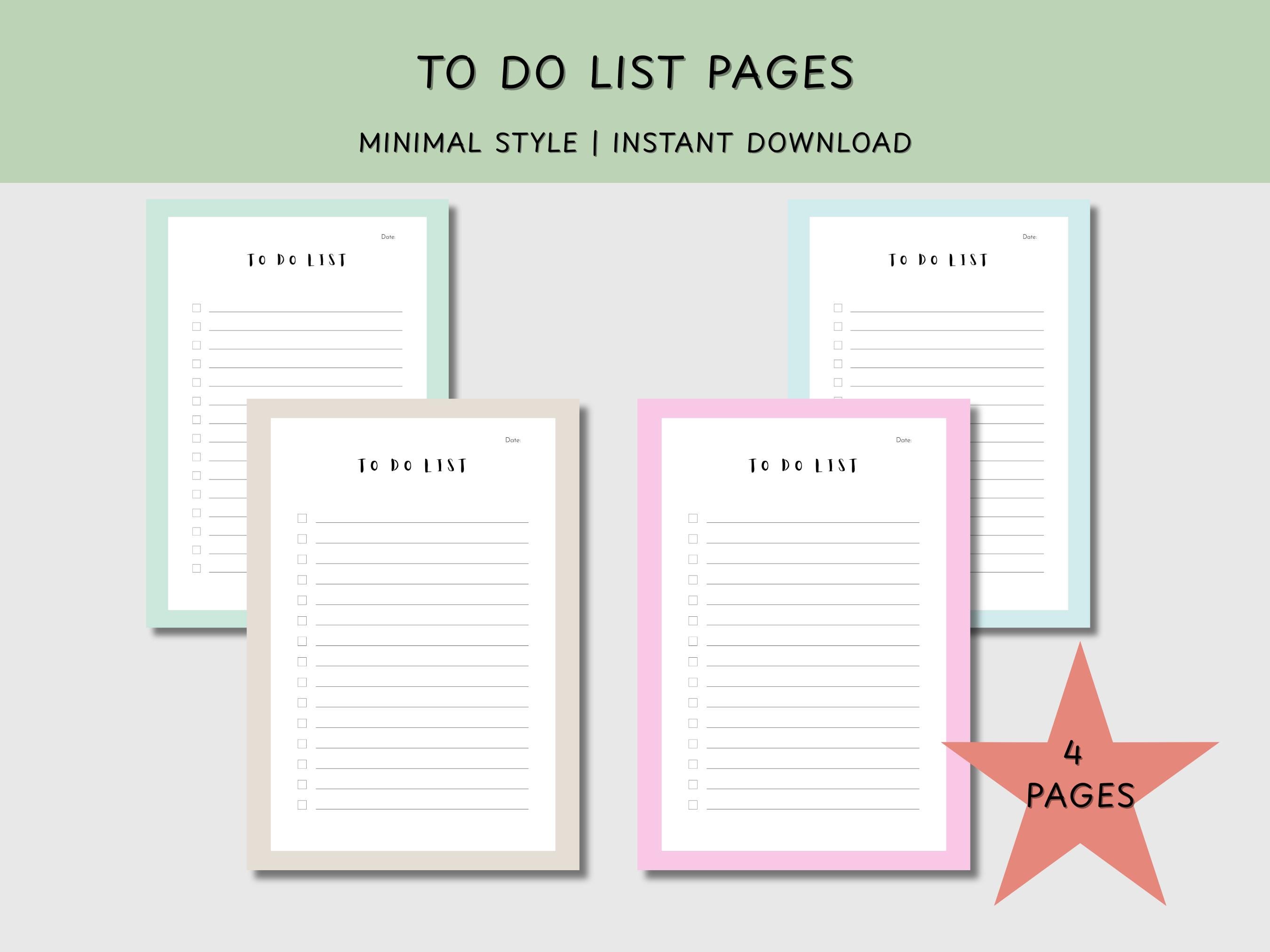 Minimal to Do List Printable | Pastel to Do List Template | Daily Task ...