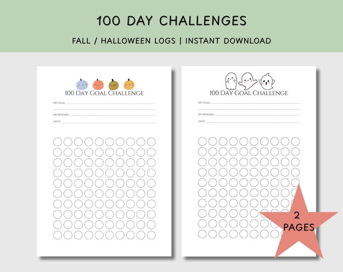 100 Day Challenge, Goal Setting, Goal Progress Tracker, Habit Forming ...