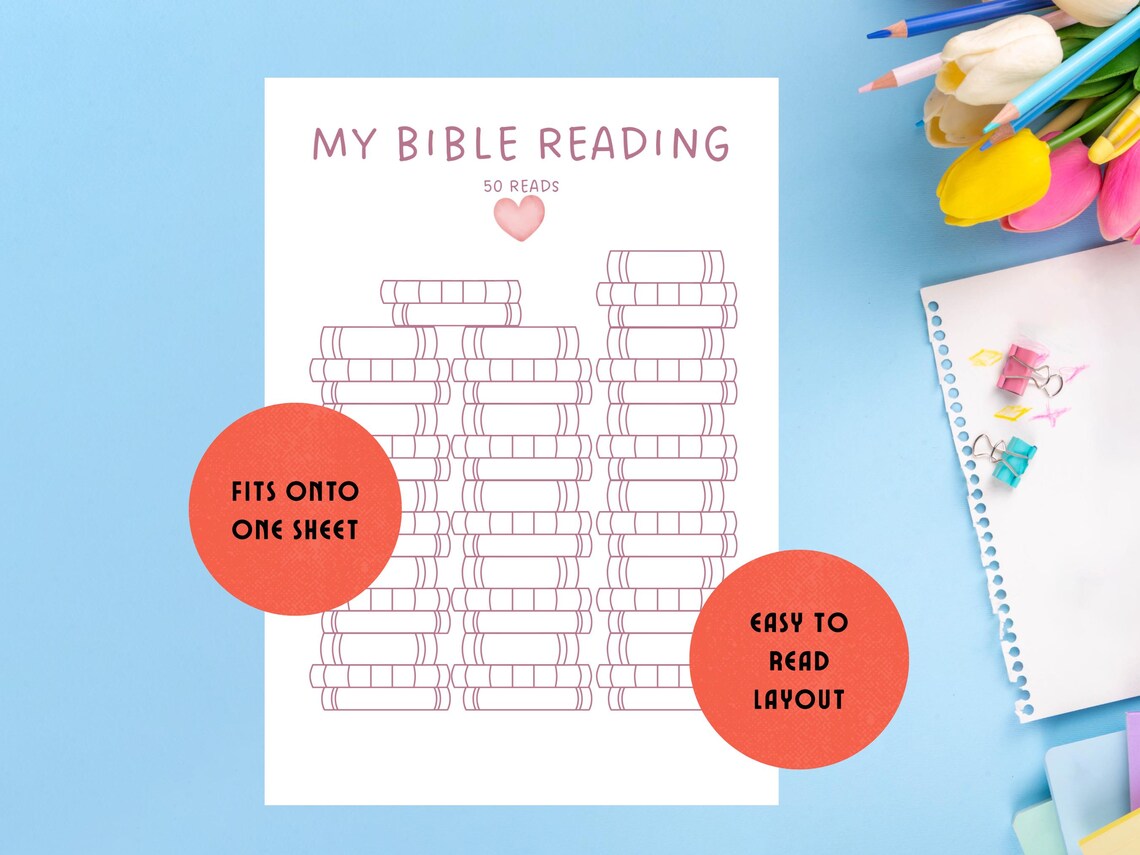 Kids Bible Reading Tracker: Printable Coloring Page (PDF Download A4/US ...
