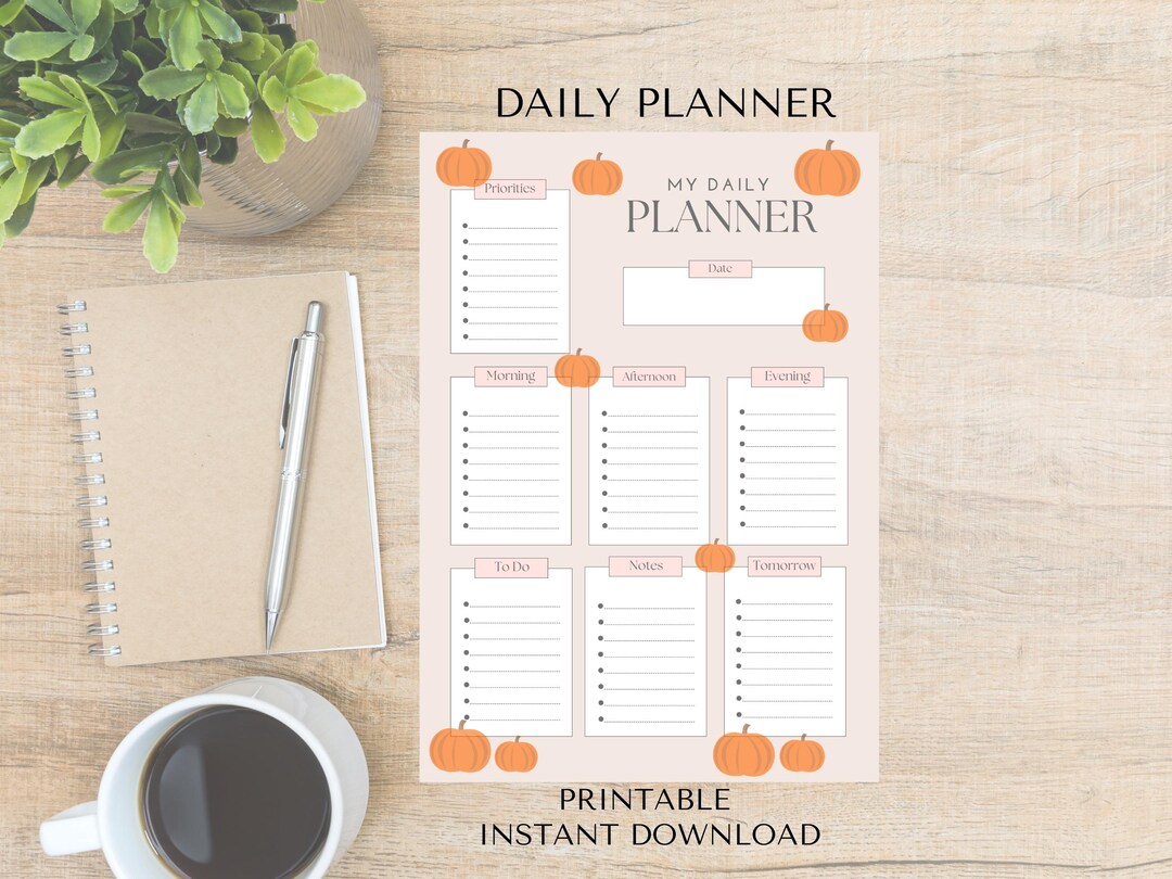 Printable Fall Autumn Daily Planner Sheet | Fall Lists | Autumn ...