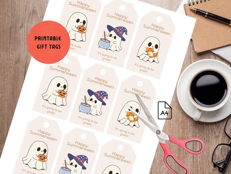 Summerween Gift Tags: Printable Party Favors (instant Download) - Etsy ...
