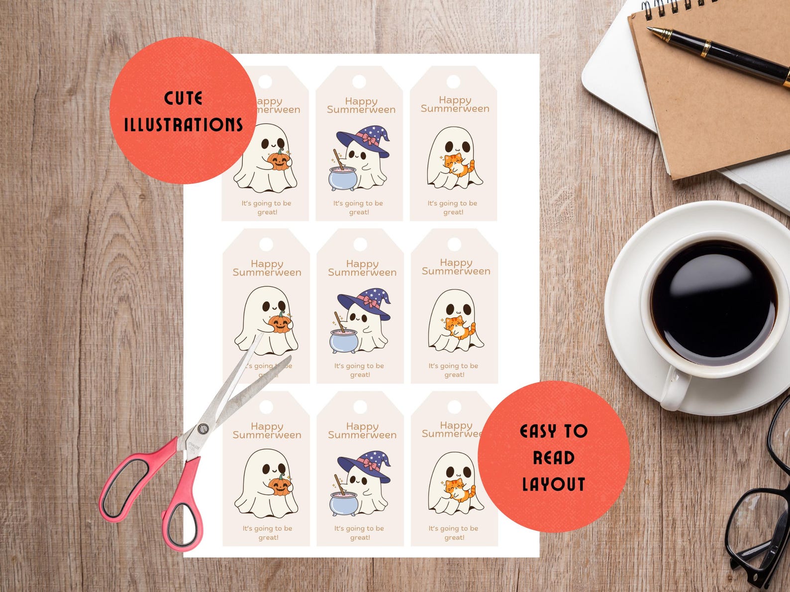 Summerween Gift Tags: Printable Party Favors (instant Download) - Etsy ...