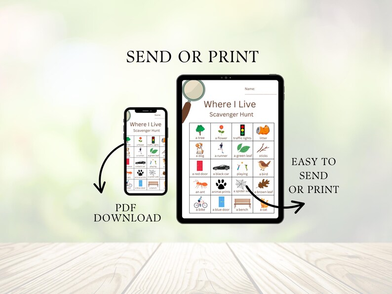 Neighborhood Scavenger Hunt for Kids, Outdoor Nature Scavenger Hunt ...