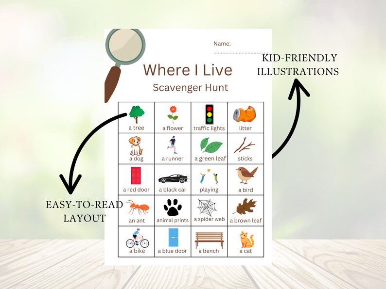 Neighborhood Scavenger Hunt for Kids, Outdoor Nature Scavenger Hunt ...