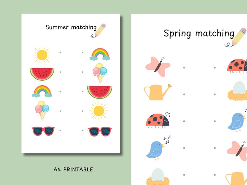 Printable Matching Worksheets | Match the Picture | Kindergarten ...