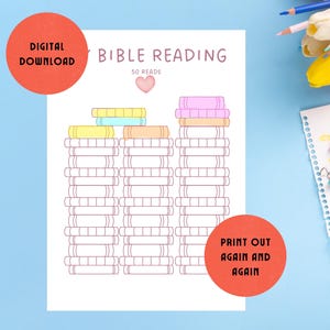 Kids Bible Reading Tracker: Printable Coloring Page (PDF Download A4/US ...