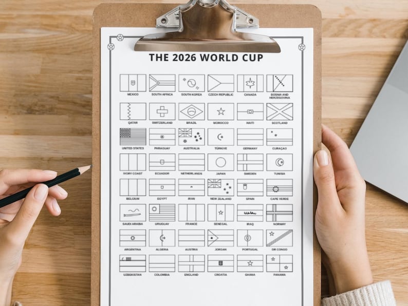 World Cup 2026 FIFA Soccer Tournament | Coloring Flags | Printable PDF ...