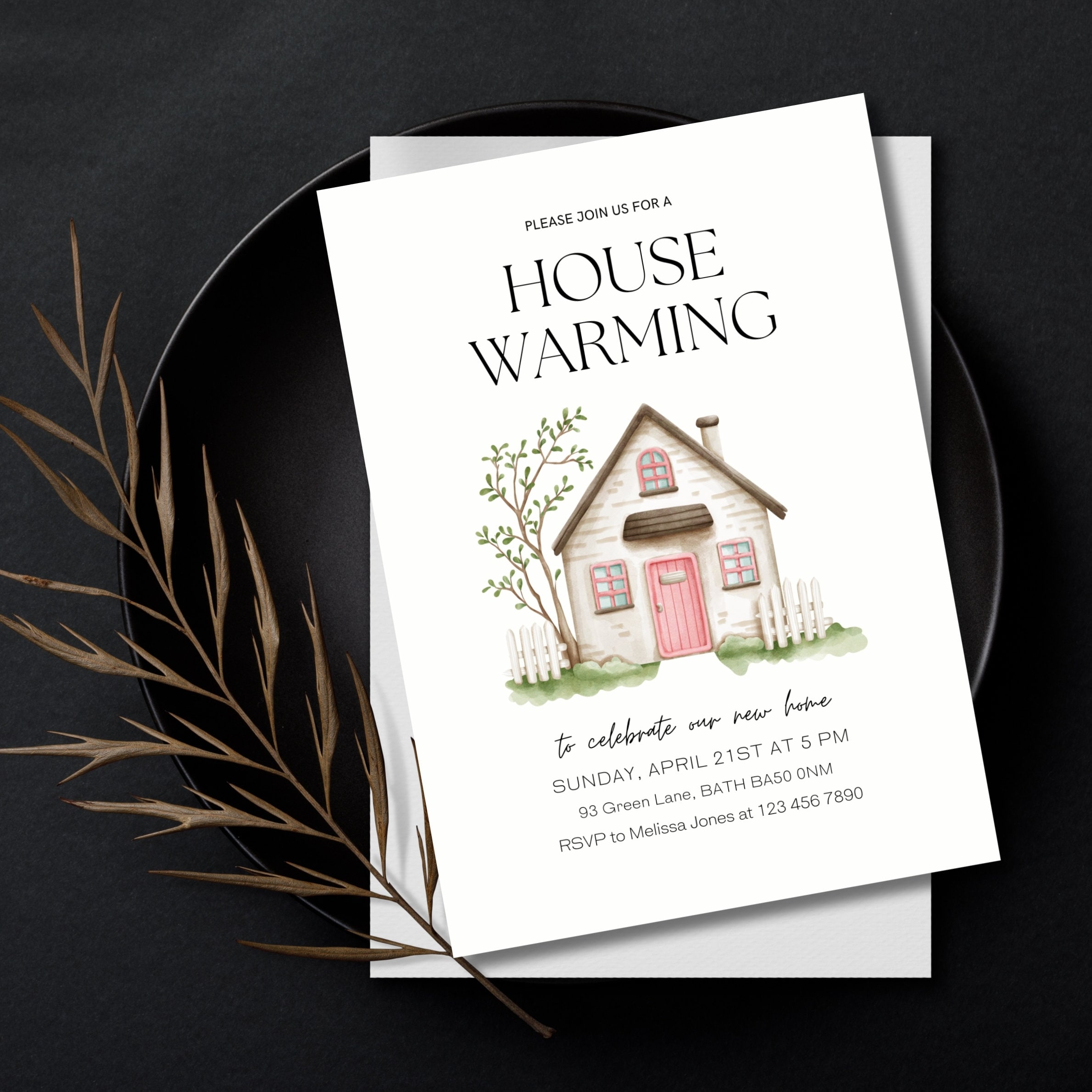 Editable House Warming Invitation, House Warming Party, Minimal ...