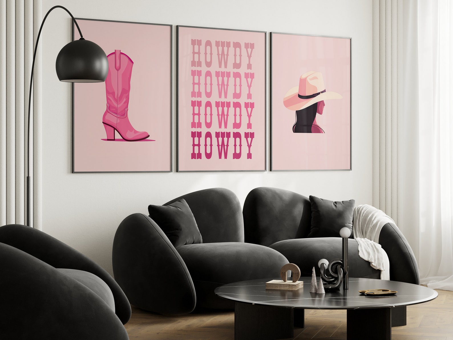 Pink Cowgirl Wall Art, Retro Cowgirl Prints, Preppy Gallery Wall Set 3 ...