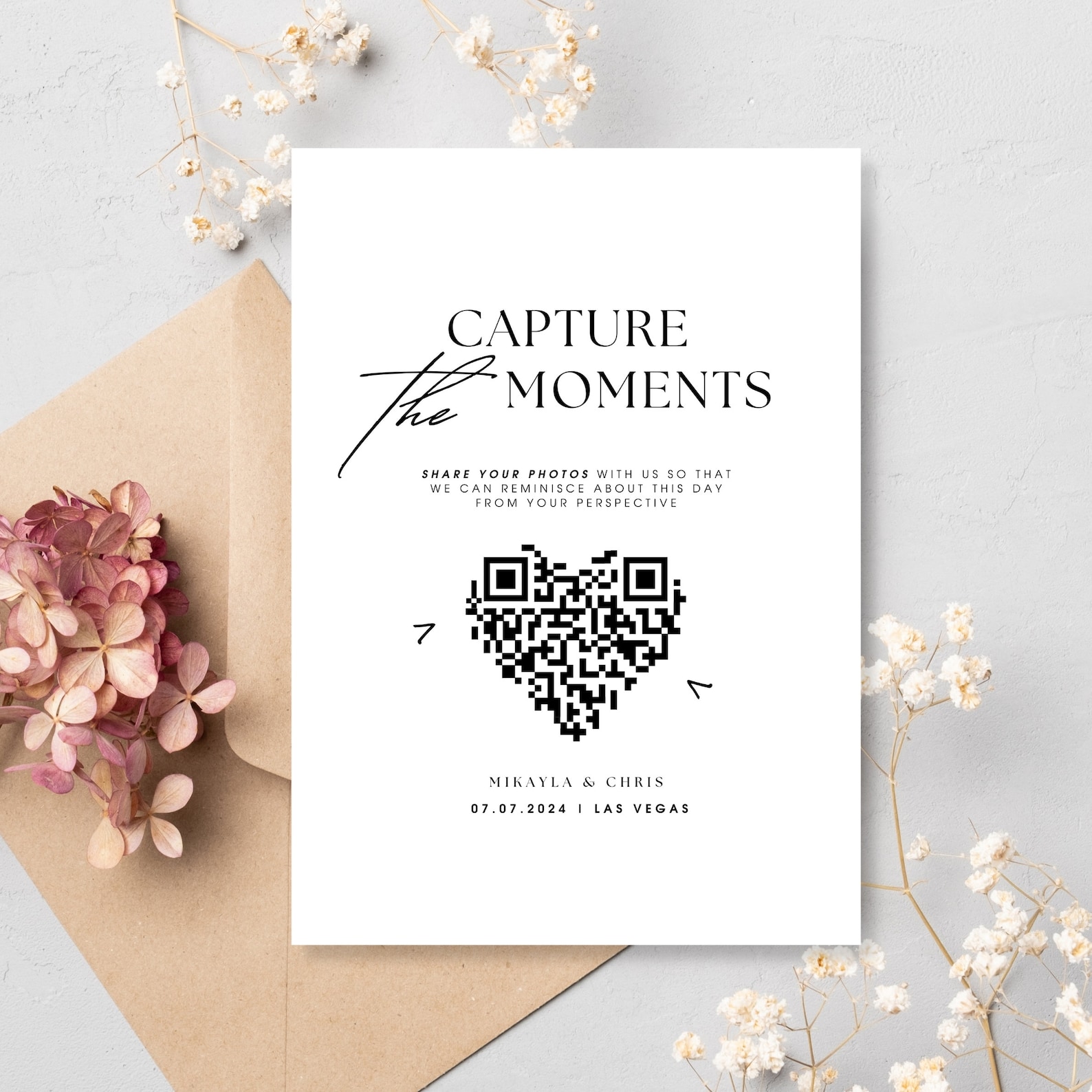 Social Media Wedding Sign, QR Code for Photo Sharing Wedding, Capture ...