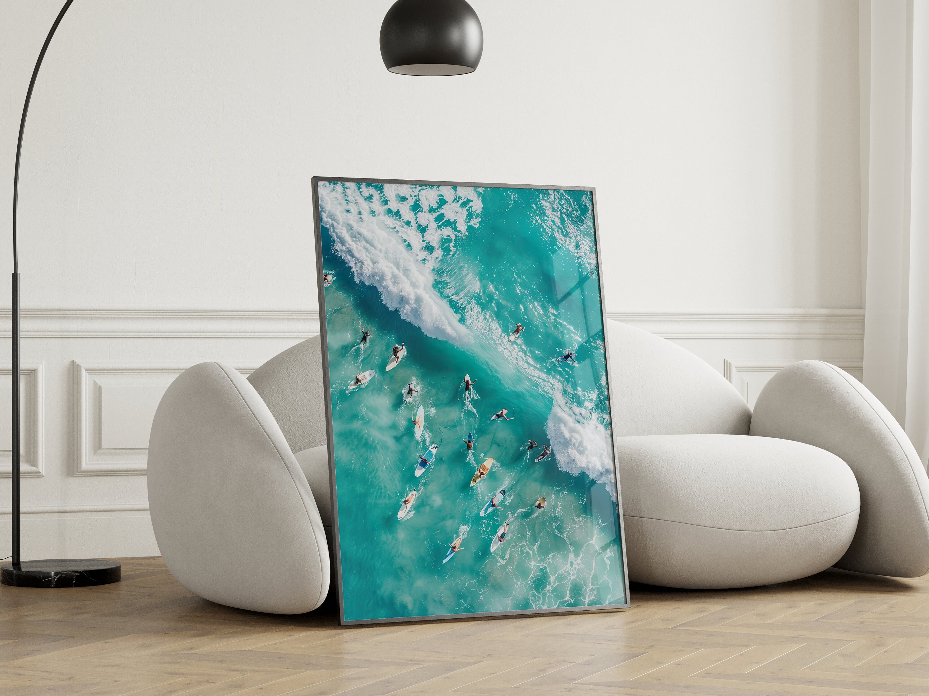 Aerial Surfers Poster, Surf Wall Art, Aerial View, Aerial Surf, Surfing ...