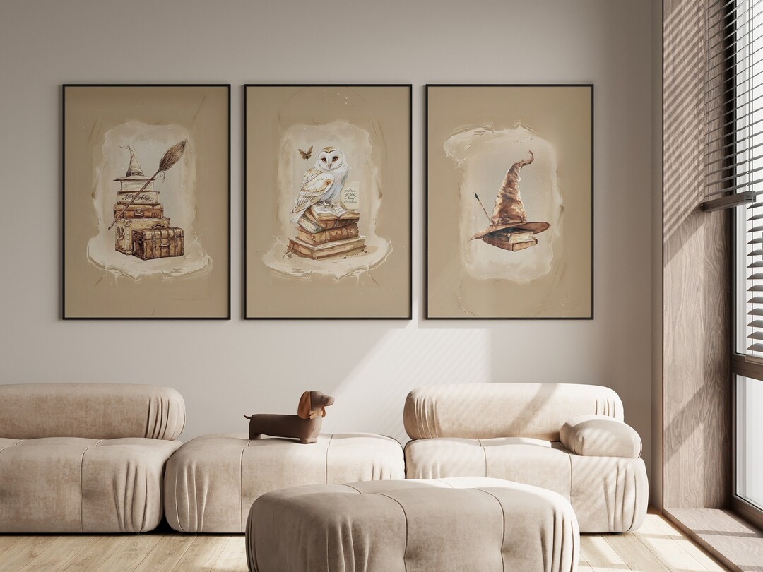 Neutral Wizard Nursery Decor, Nursery Wall Art, Boho Nursery Prints ...