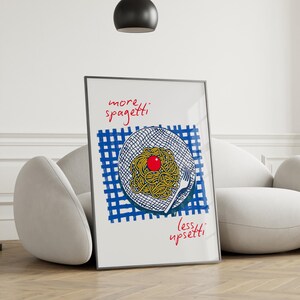 Italian Wall Art, Spaghetti Wall Print, Retro Kitchen Wall Decor, Pasta ...