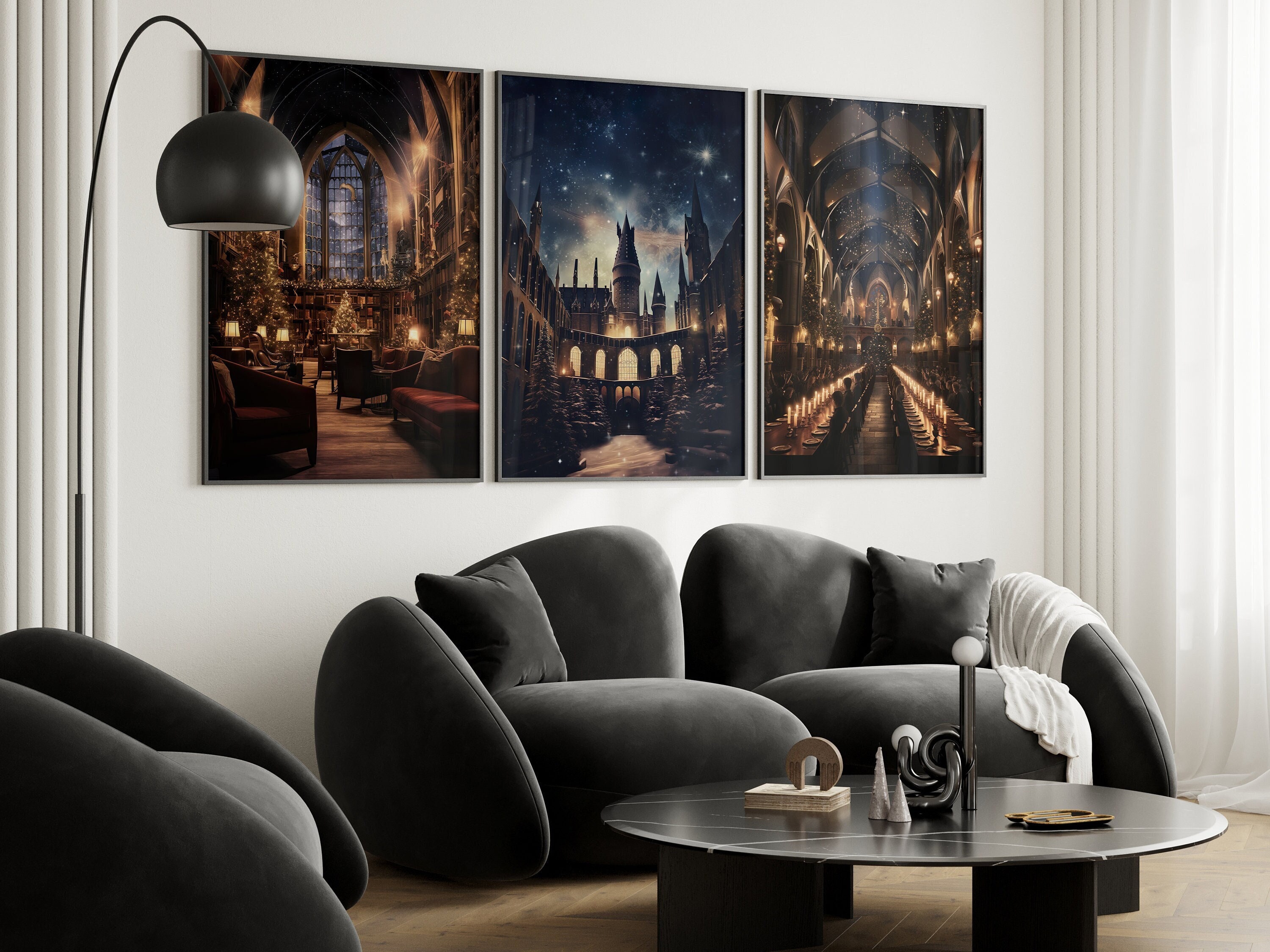 Magical Castle Poster, Enchanted School Wall Art, Fantasy Wizard Print ...