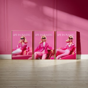 Modern Doll Poster, Retro Doll Wall Print, Barb Poster, Preppy Pink ...