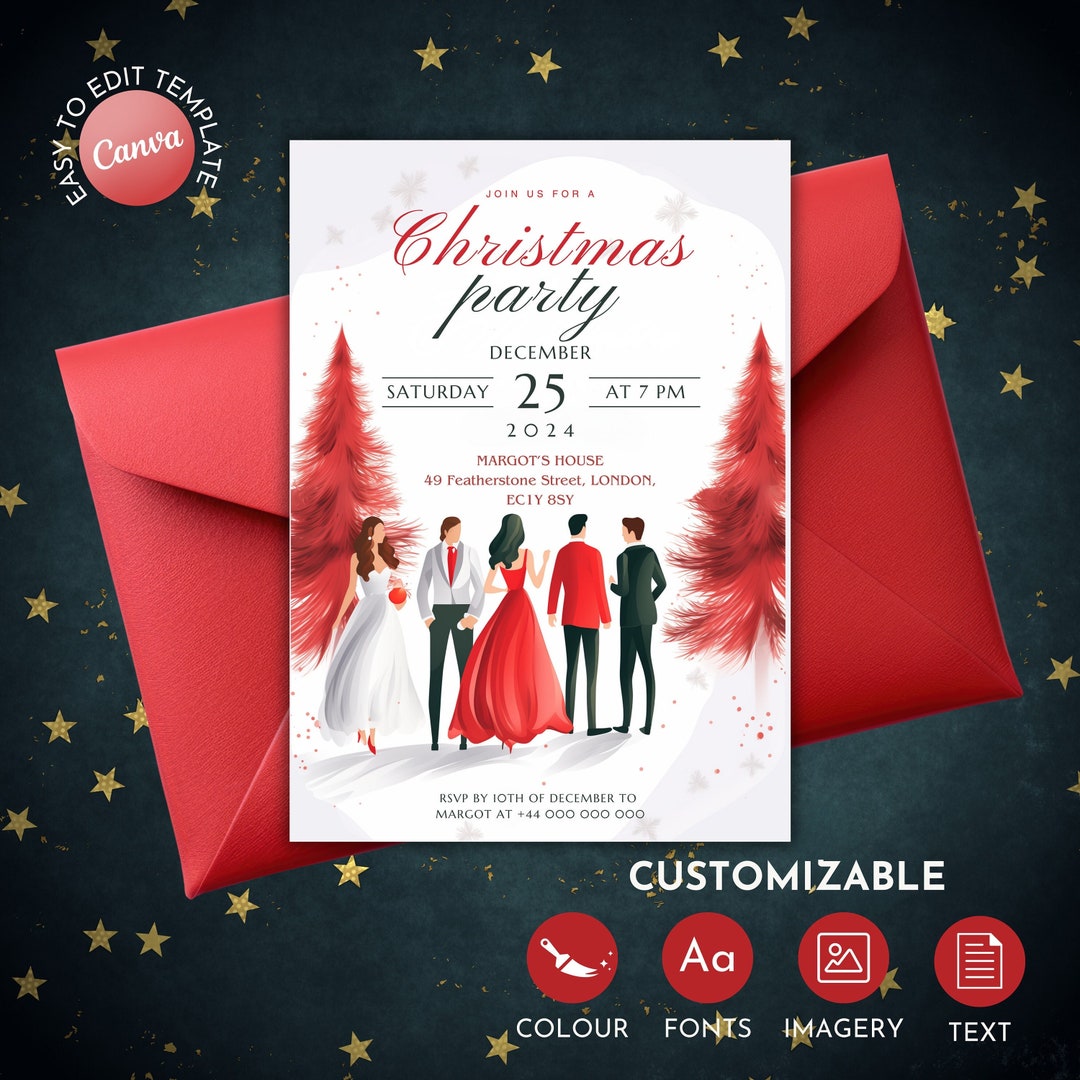 Christmas Party Invitation, Christmas Party Invite, Christmas Party ...
