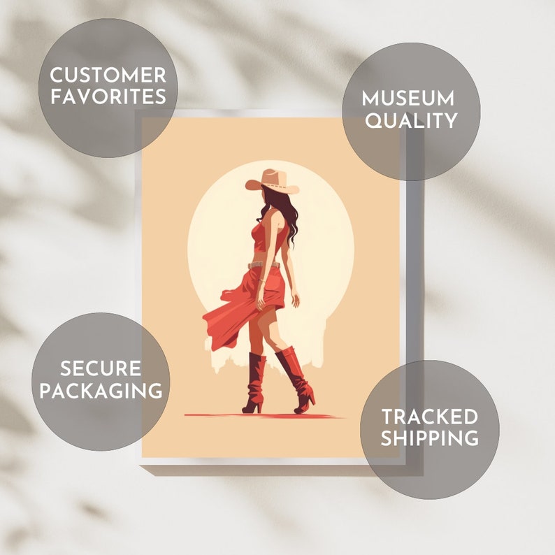 Retro Cowgirl Downloadable Print, Girly Western Wall Art, Cowgirl Boot ...