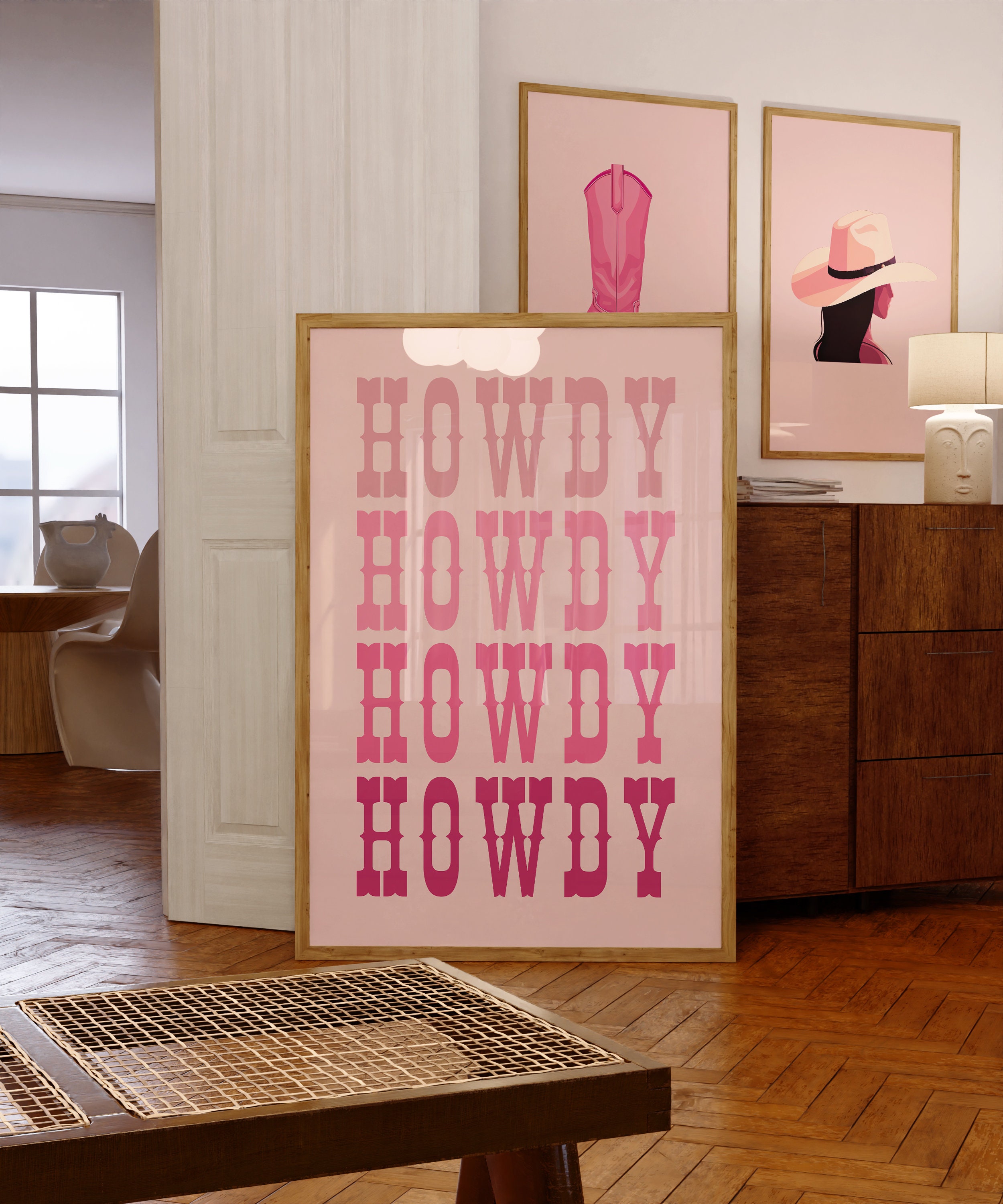 Pink Cowgirl Wall Art, Retro Cowgirl Prints, Preppy Gallery Wall Set 3 ...
