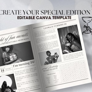 Birthday Newspaper Template, Custom Newspaper Large, the Birthday Times ...