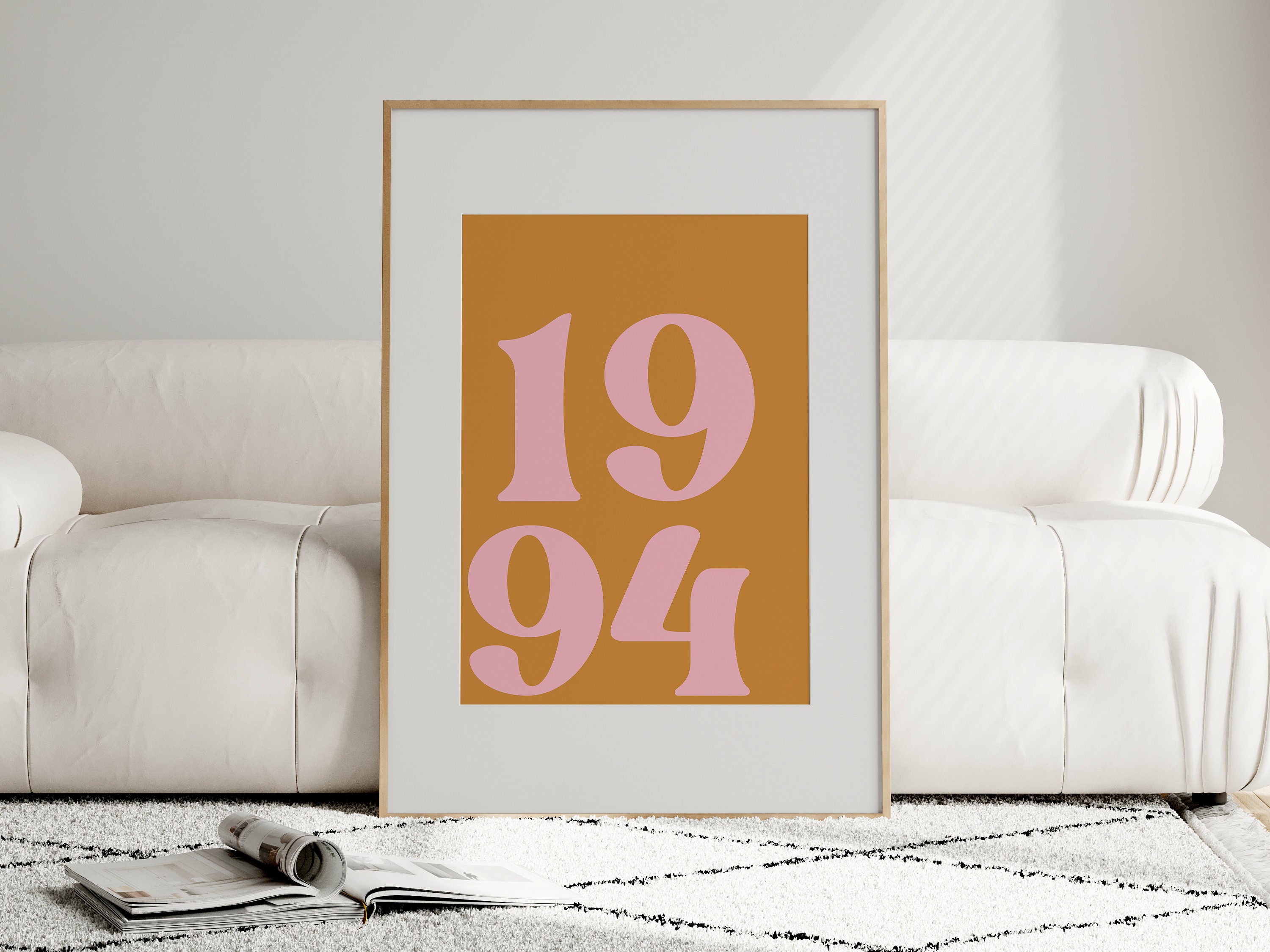 Retro Custom Year Print, Birth Year Poster, Customizable Text Poster ...