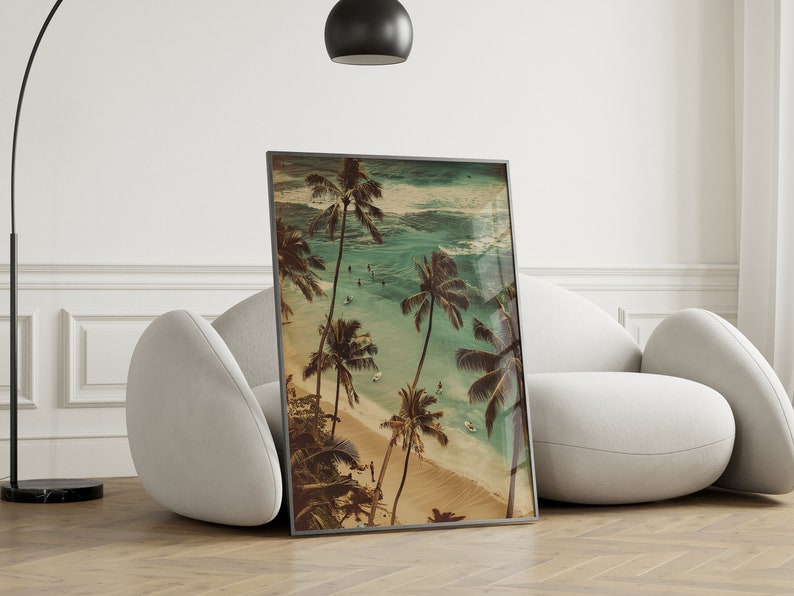 Retro Beach Print, Tropical Print, Surfer Beach Poster, Softness Art ...