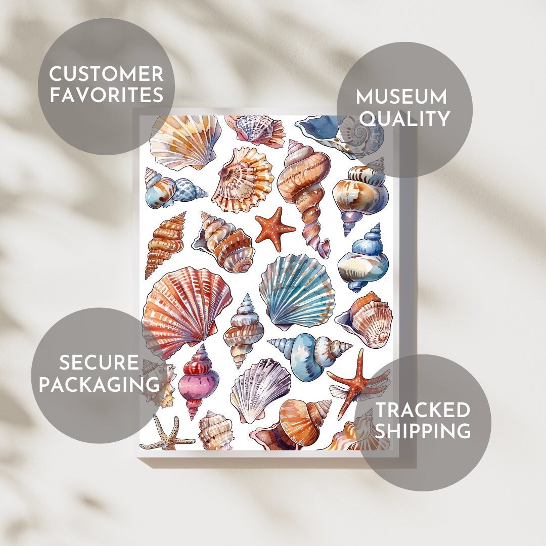 Seashells Art Printable, Seashells Art, Coastal Cowgirl Aesthetic Print ...