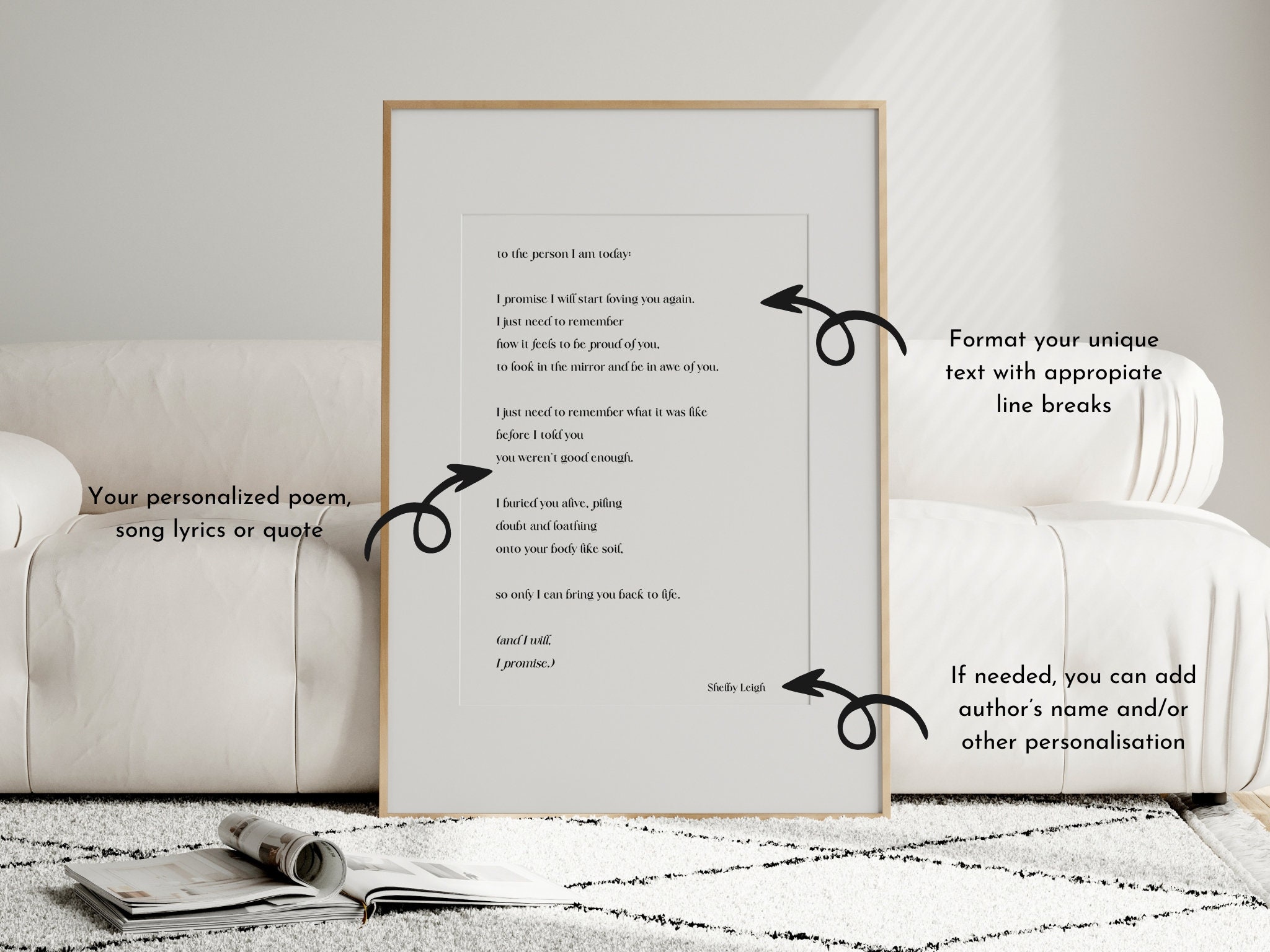 Personal Poem Art Print, Custom Poem Print Gift, Your Own Poem Print ...