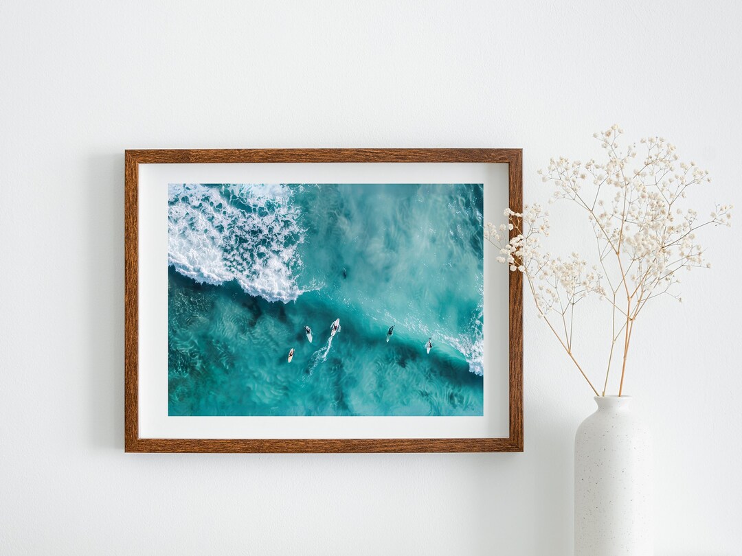 Aerial Surfing Printable Wall Art, Aerial Photography, Surfers Posters ...