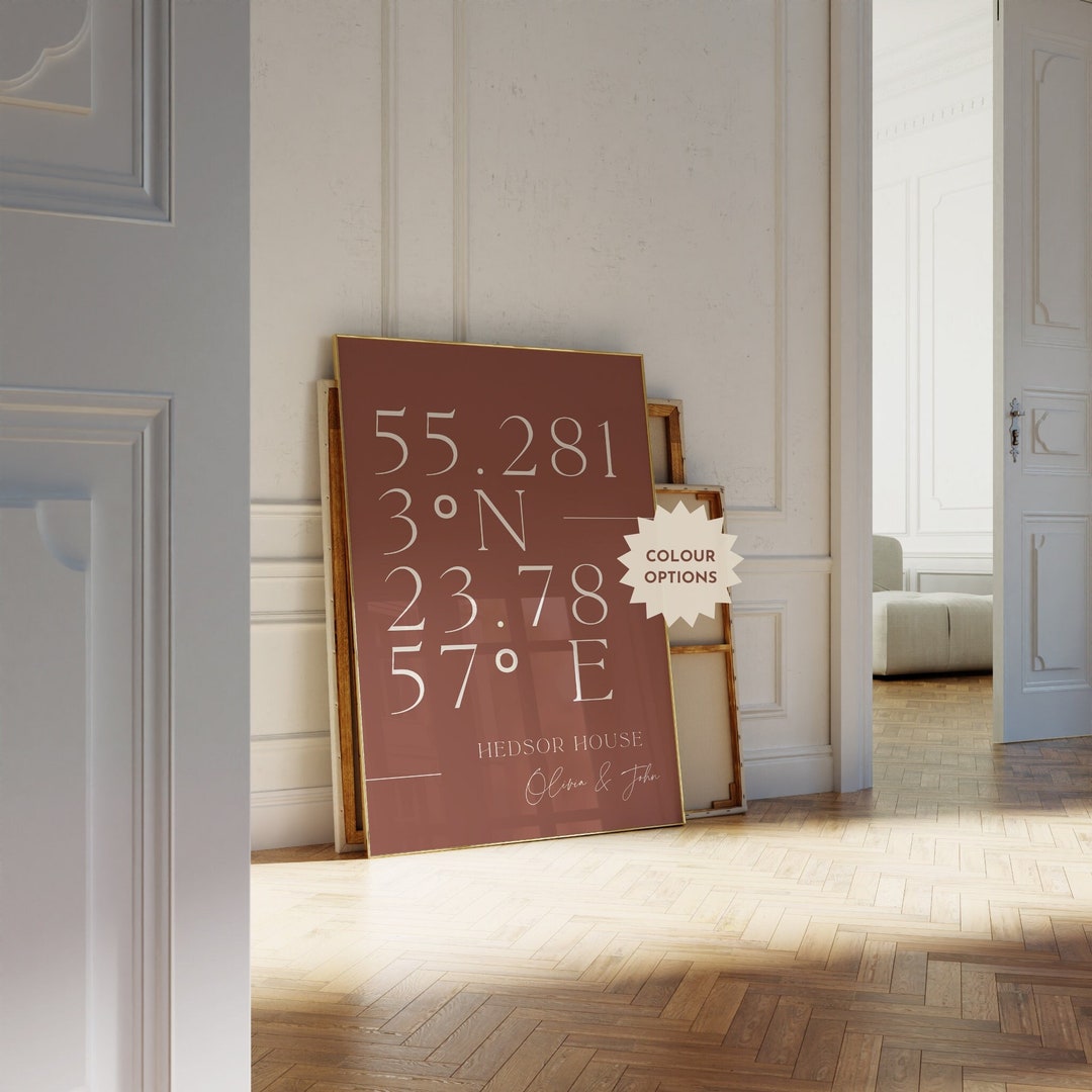 Custom Location Coordinates Print, Custom Location Coordinates Sign ...