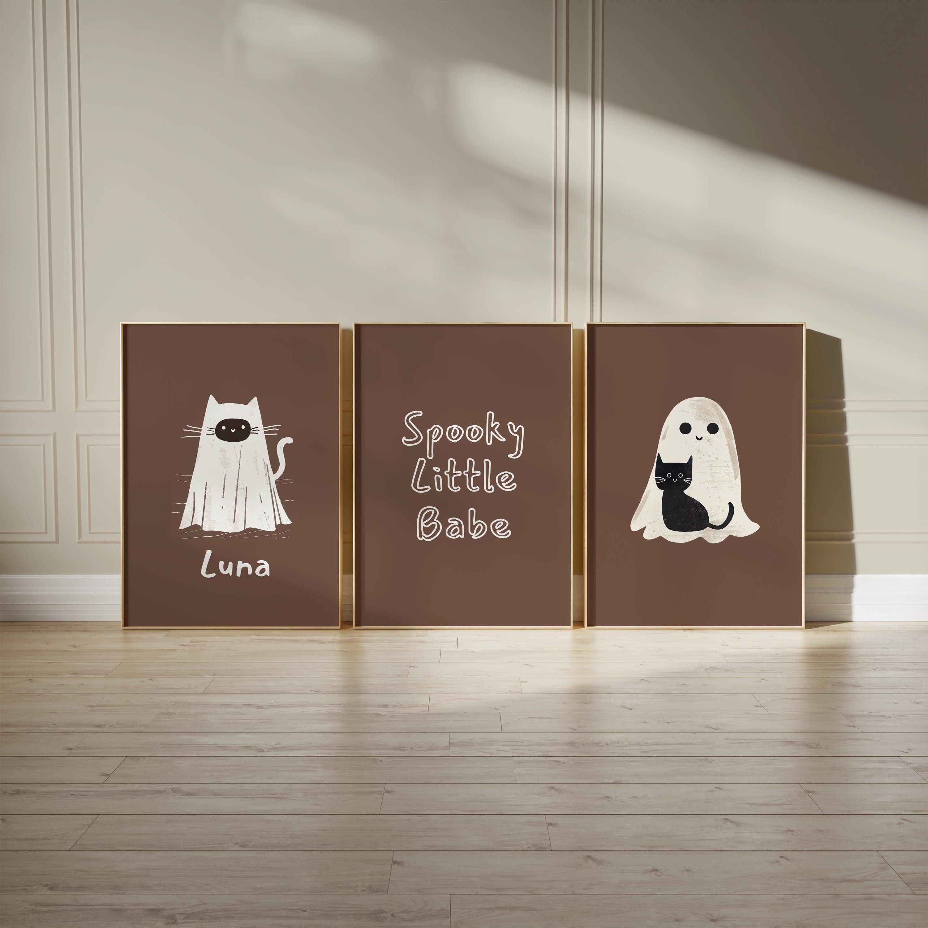 Halloween Set of 3 Printable Wall Art, Neutral Nursery Prints, Kids ...