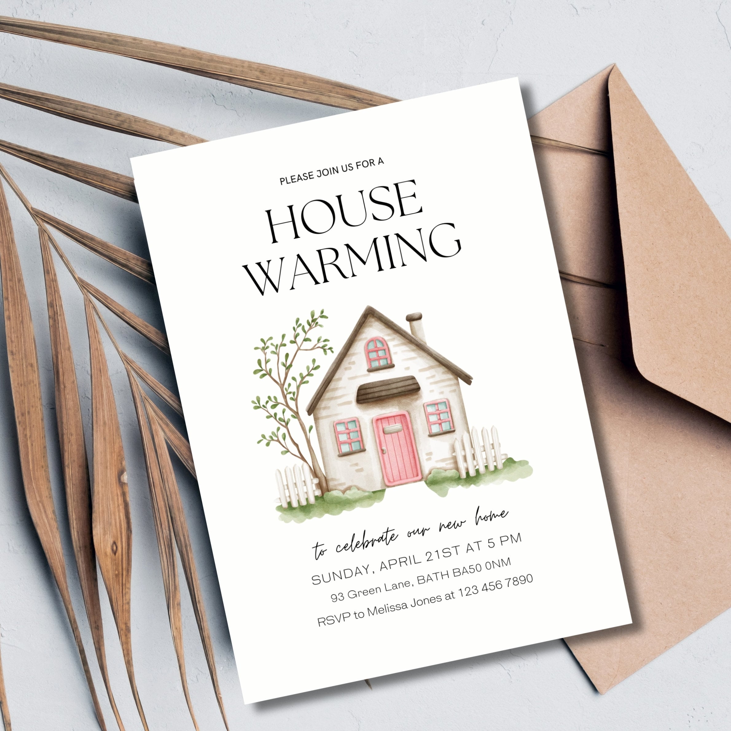 Editable House Warming Invitation, House Warming Party, Minimal ...