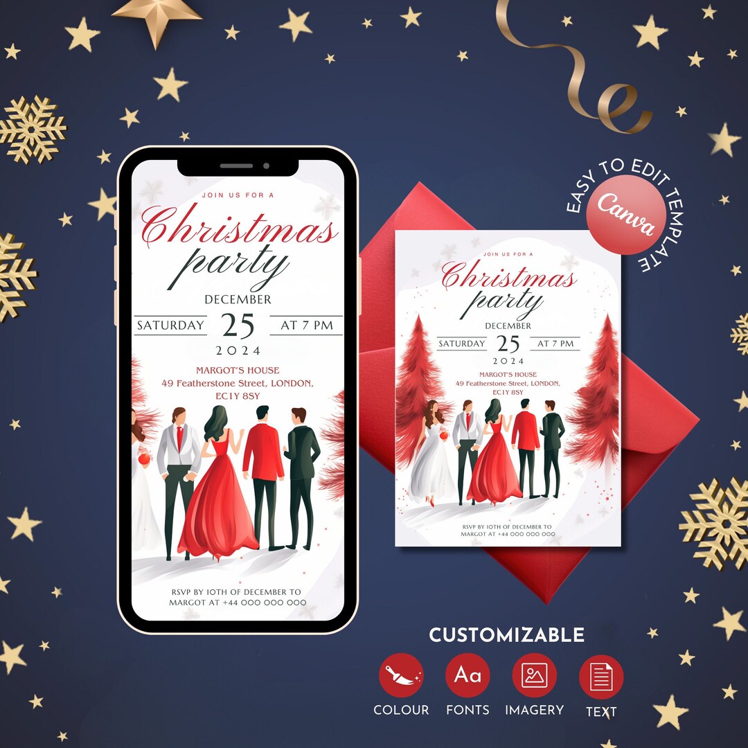 Christmas Party Invitation, Christmas Party Invite, Christmas Party ...