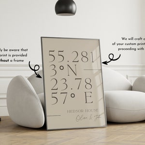 Custom Location Coordinates Print, Custom Location Coordinates Sign ...
