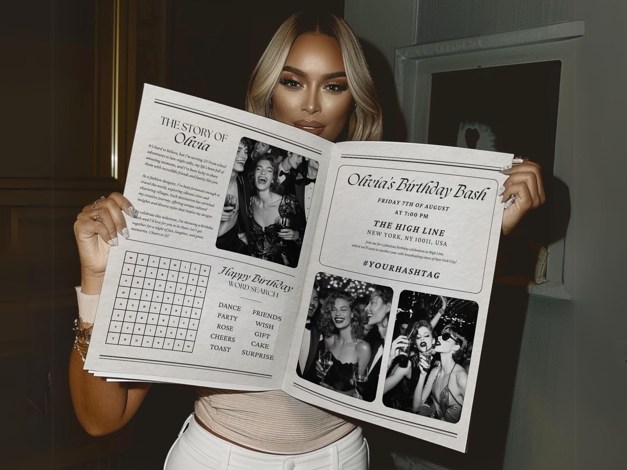 Editable Birthday Newspaper Template, Custom the Birthday Times ...