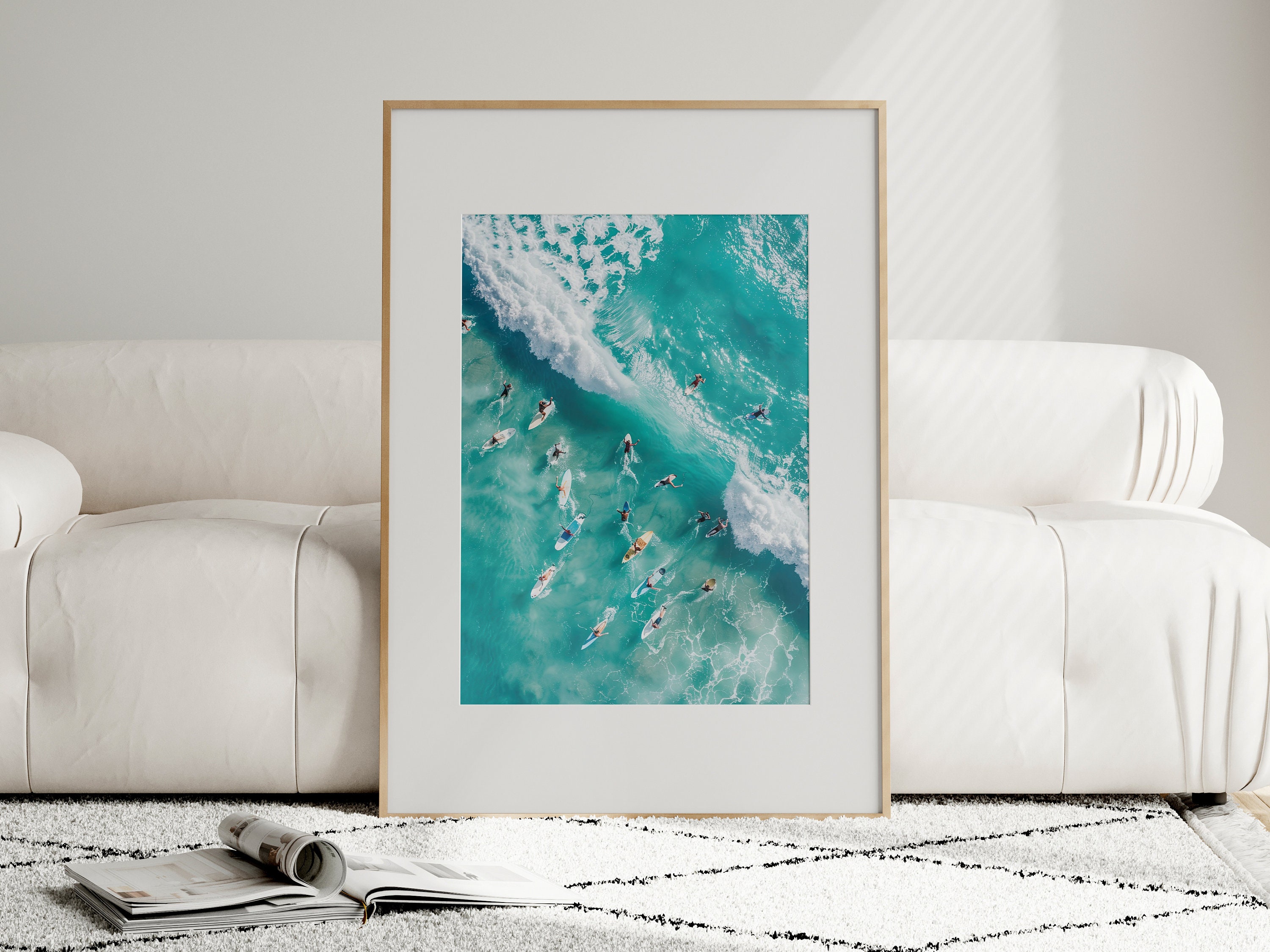 Aerial Surfers Poster, Surf Wall Art, Aerial View, Aerial Surf, Surfing ...