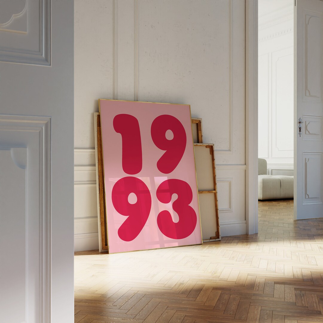 Custom Year Poster, Number Aesthetic Art Print, Birth Year Poster ...