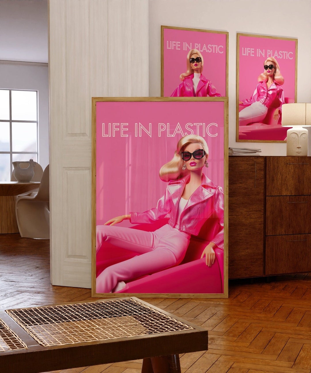 Modern Doll Poster, Retro Doll Wall Print, Barb Poster, Preppy Pink ...