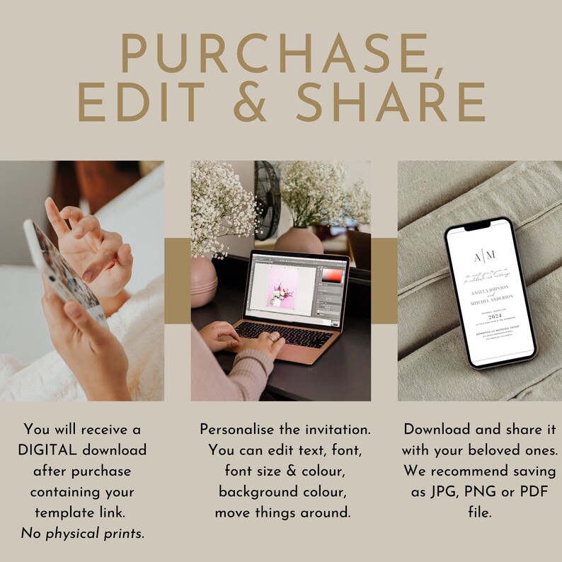 Electronic Wedding Invitation, Evening Reception Digital Invitation ...