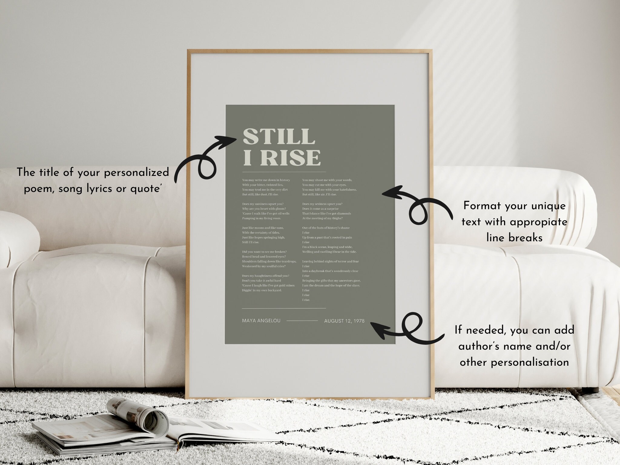 Custom Poem Print, Custom Quote Print Wall Art, Personalised Text Print ...
